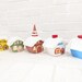 5 Porcelain Christmas Village Houses // Vintage Handmade Winter Village ...