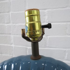Vintage Blue Shell Lamp // Beach House Pottery Lamp, Ceramic Table Lamp ...