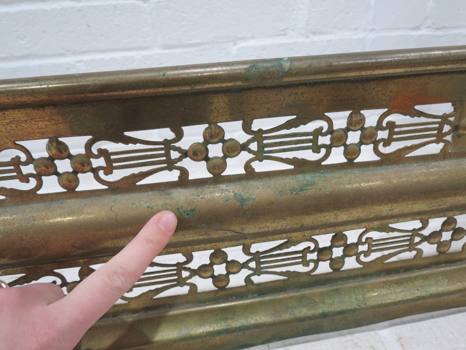 Antique Fireplace Fender // 42 Vintage Brass Fireplace - Etsy