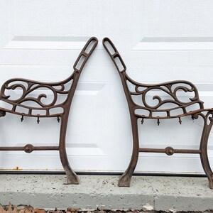 Vintage Iron Bench Legs // Pair of Cast Iron Scroll Legs for Outdoor ...