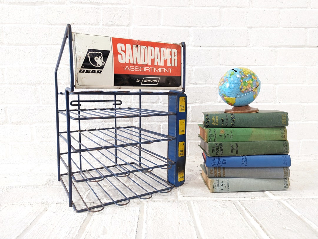 Vintage Sandpaper Display Rack // Hardware Store Display Retail Shelf ...