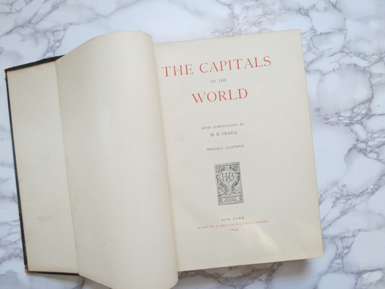 1894 Capitals of the World Book // Antique Harper and Brothers World ...