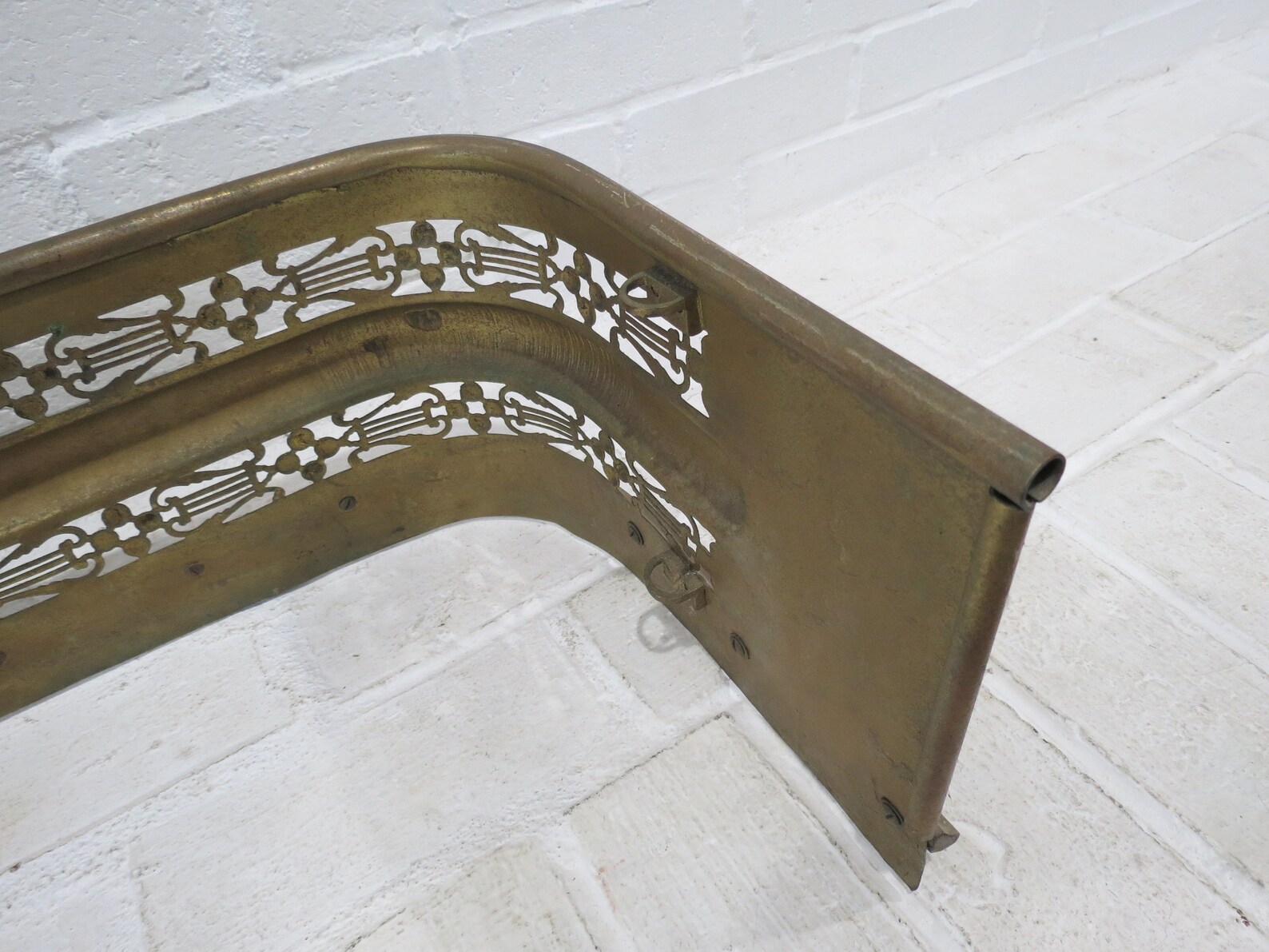 Antique Fireplace Fender // 42 Vintage Brass Fireplace - Etsy