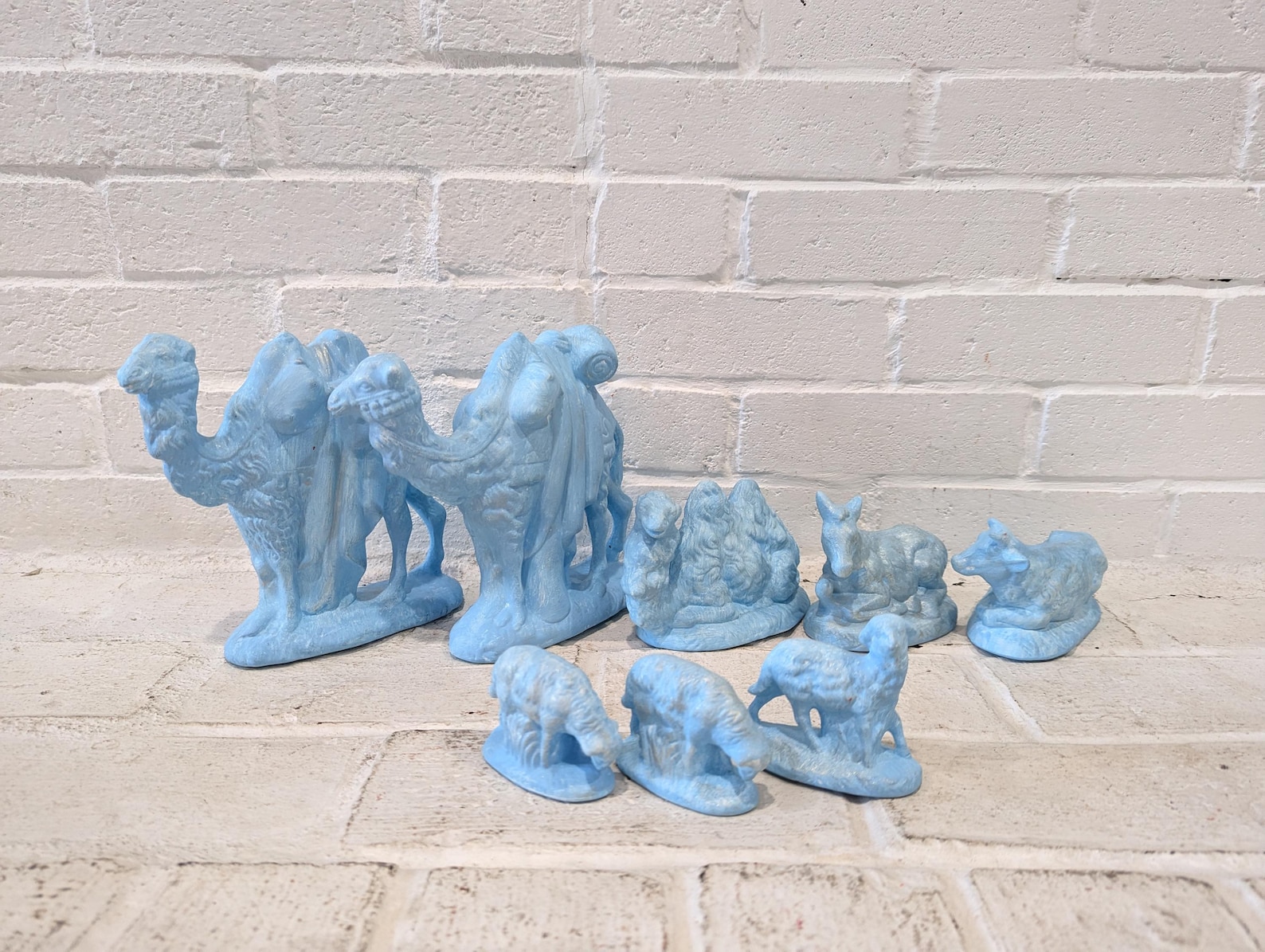 Atlantic Mold Nativity Set // Vintage Blue Ceramic Christmas Display ...