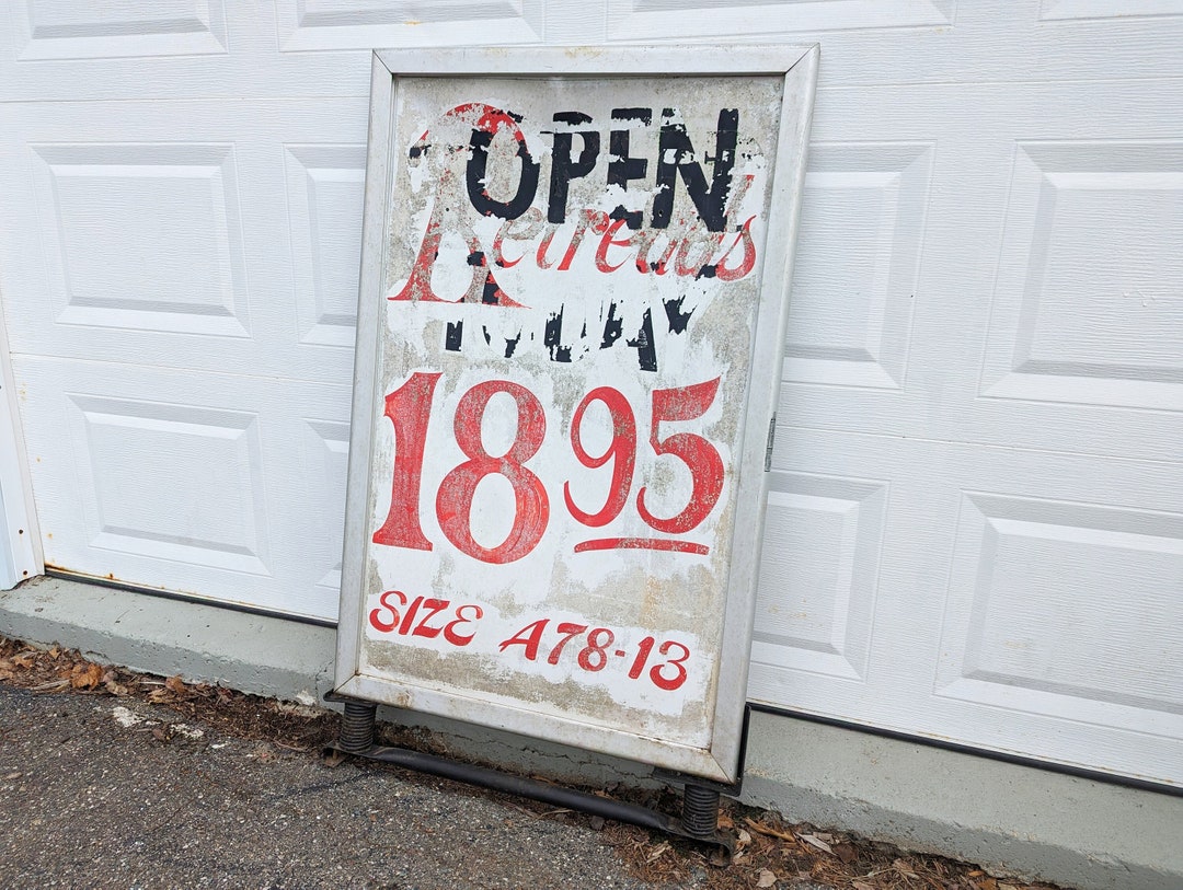 Distressed Vintage Tire Sign // Vintage Hand-lettered Painted Sign ...