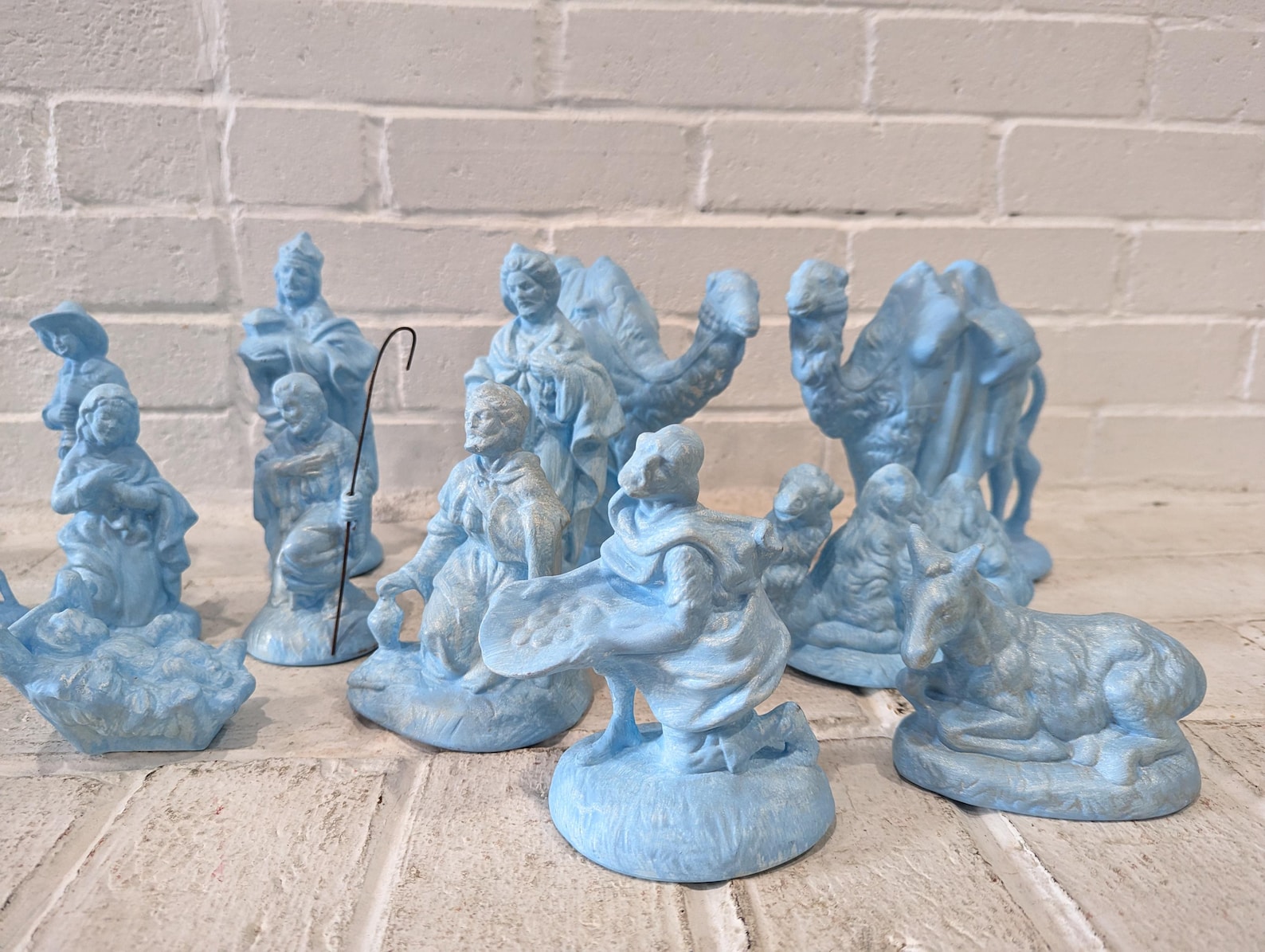 Atlantic Mold Nativity Set // Vintage Blue Ceramic Christmas Display ...