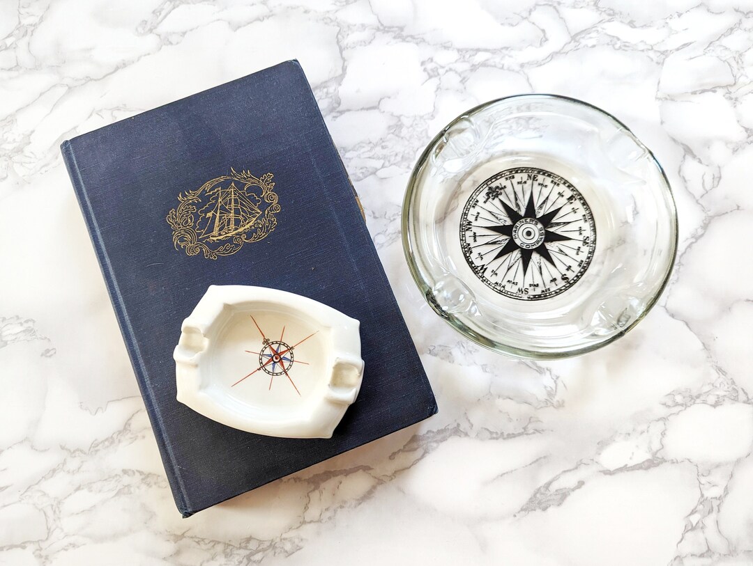 Vintage Nautical Ashtray // Choose ONE Compass Rose Sailing Ashtray ...