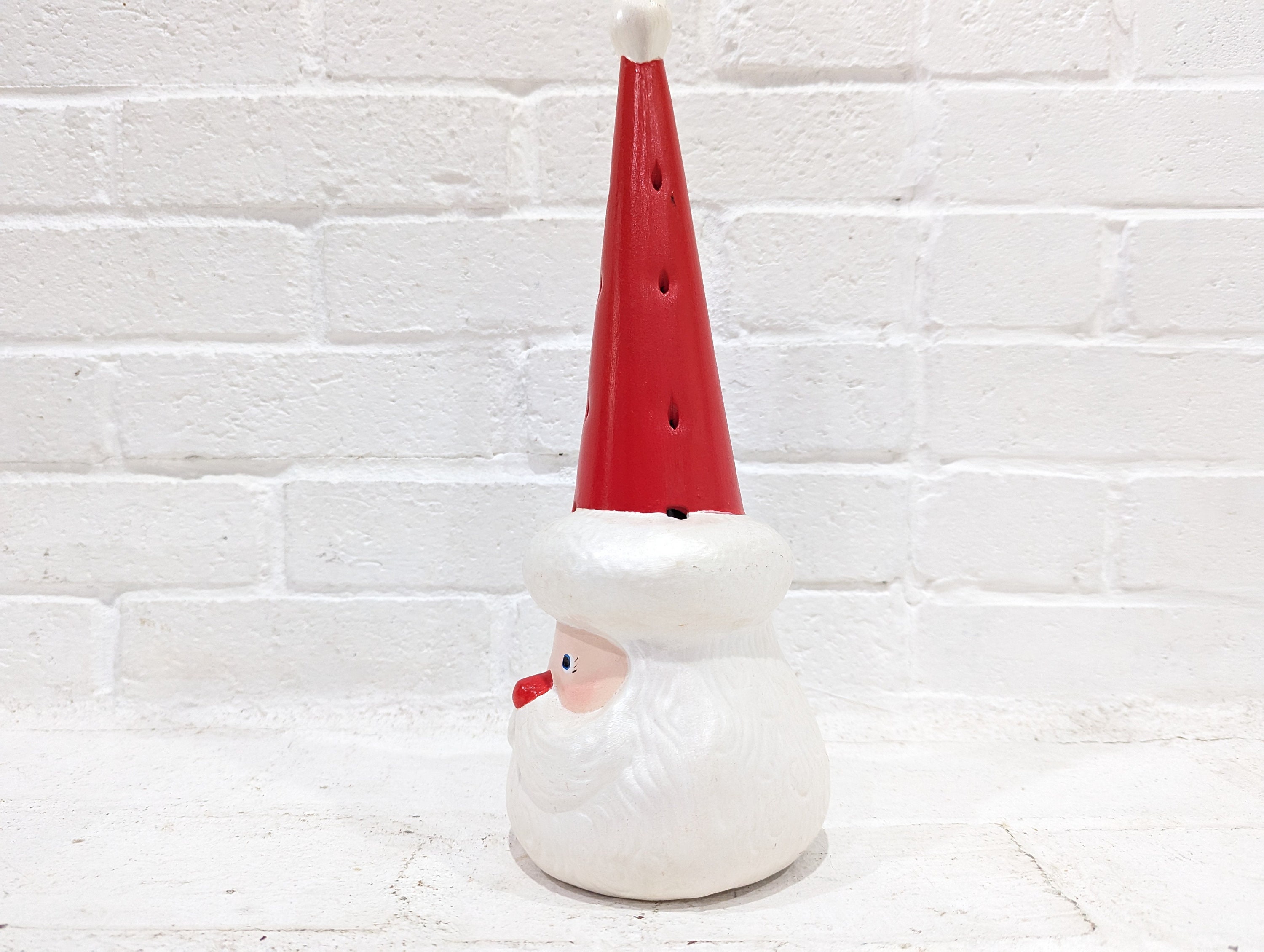 Santa Face Figurine // Vintage Porcelain Ceramic Santa Head Sculpture ...