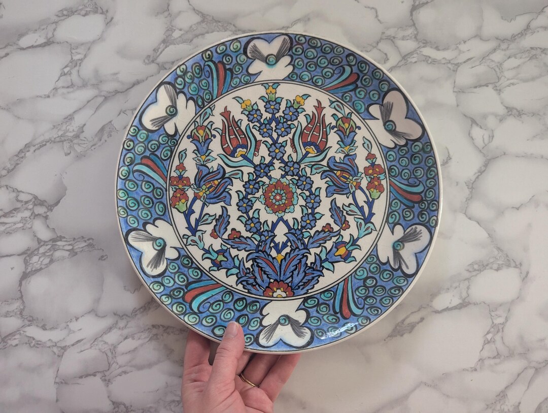 Turkish Pottery Wall Plate // Hand Painted Wall Hanging Ceramic Plate ...