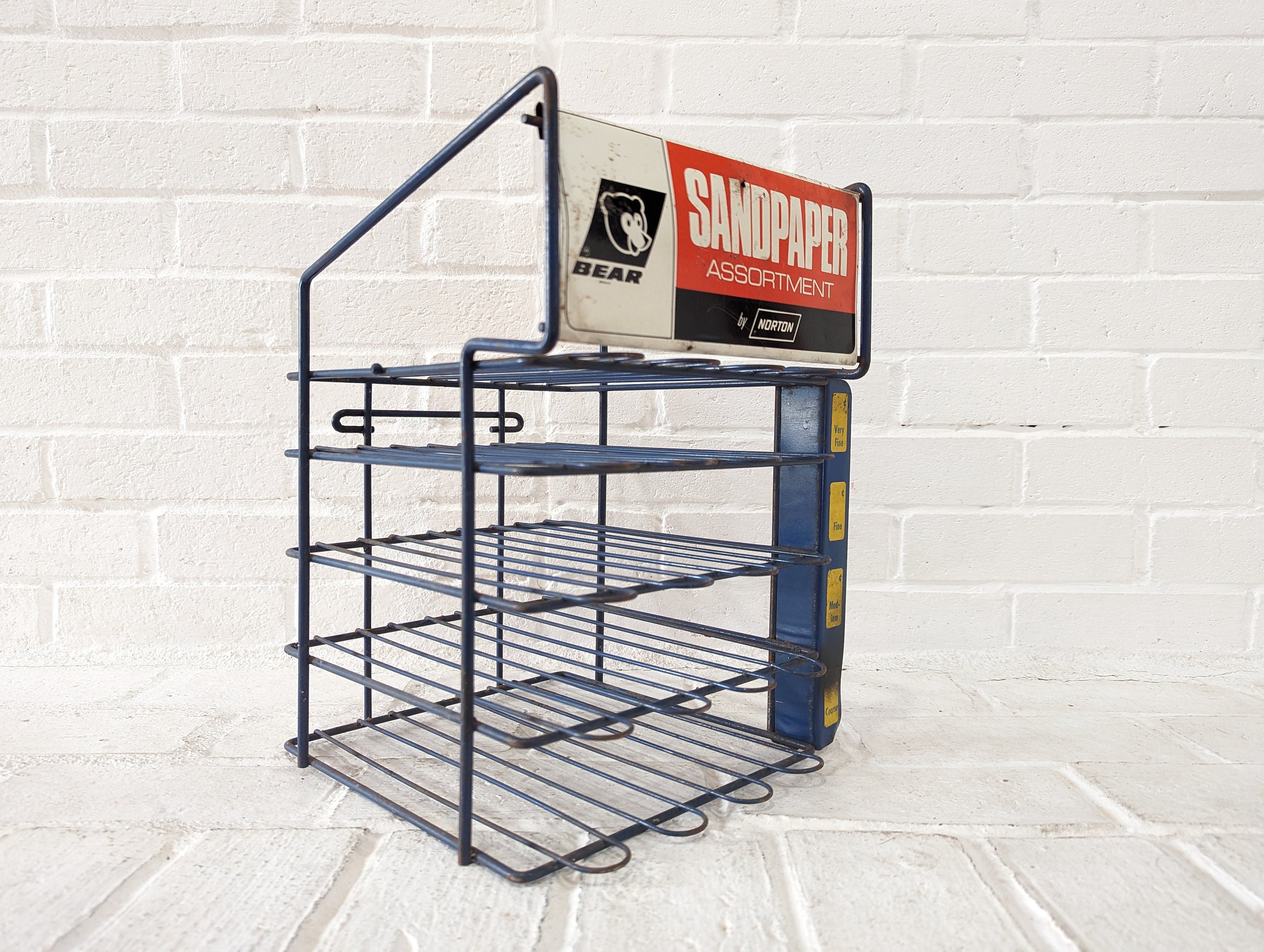 Vintage Sandpaper Display Rack // Hardware Store Display Retail Shelf ...