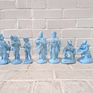 Atlantic Mold Nativity Set // Vintage Blue Ceramic Christmas Display ...