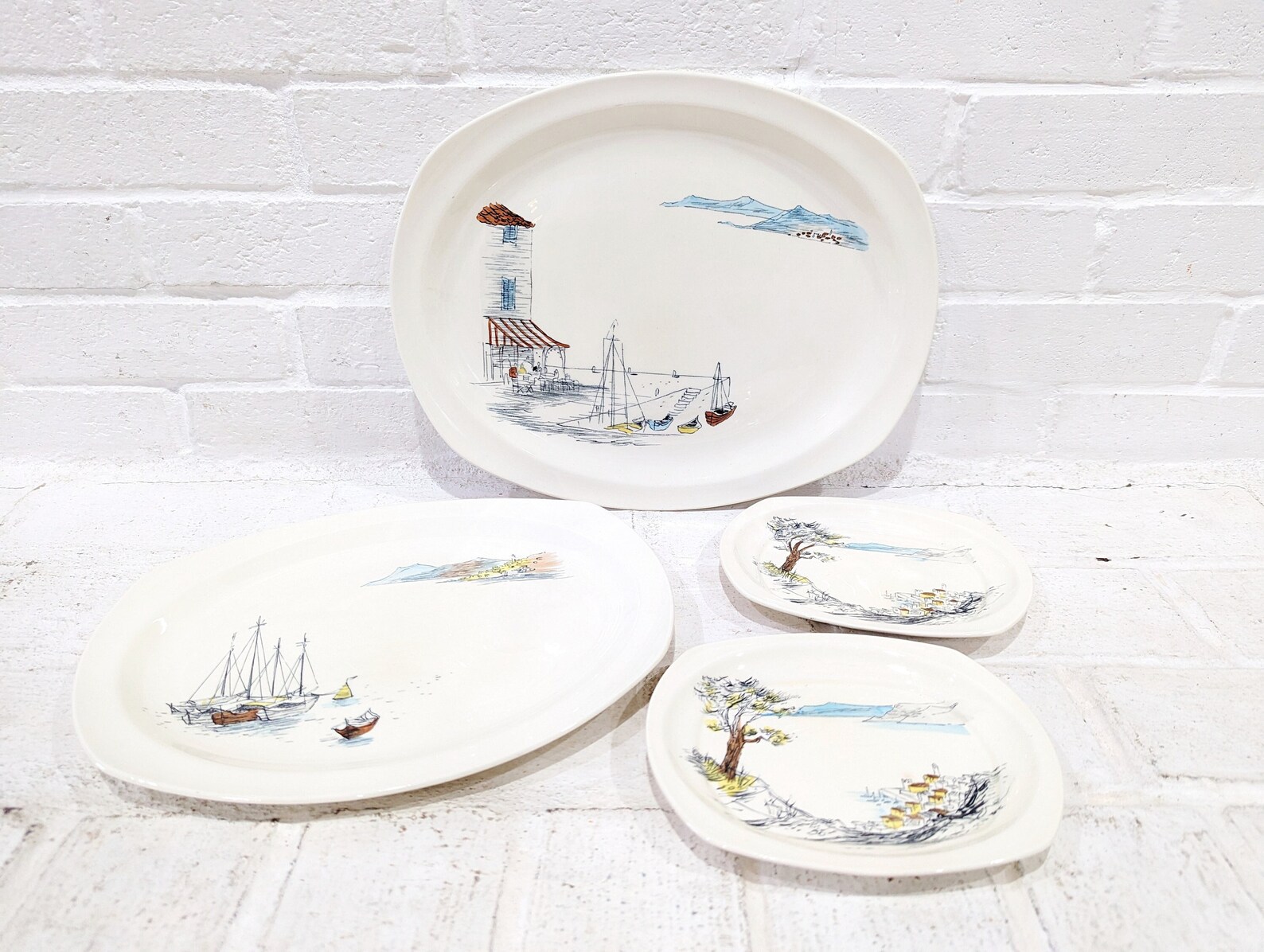 Midwinter Riviera Platters Set // Vintage Mid Century Modern ...