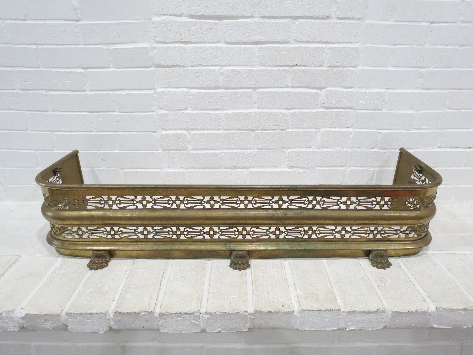 Antique Fireplace Fender // 42 Vintage Brass Fireplace - Etsy