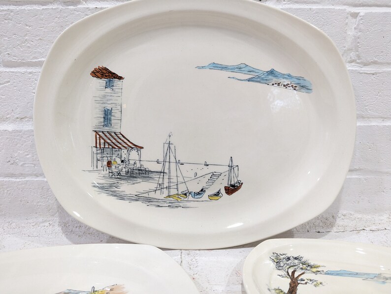 Midwinter Riviera Platters Set // Vintage Mid Century Modern ...