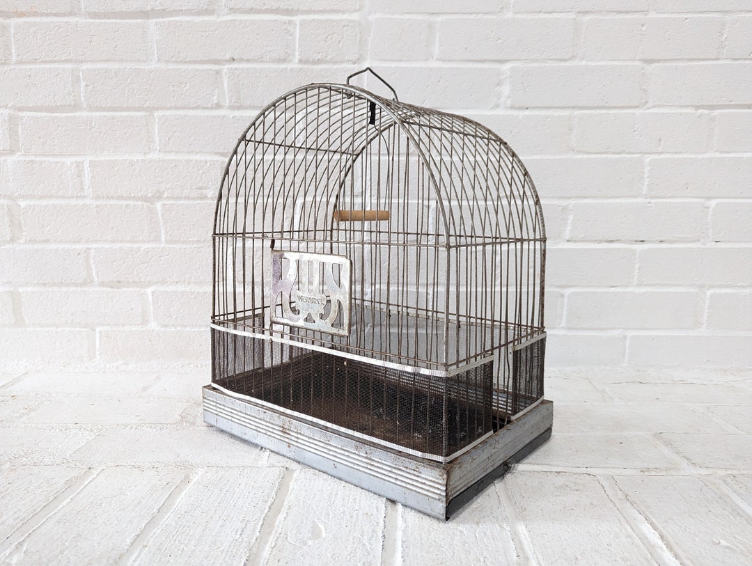 Vintage Metal Bird Cage // Art Deco Arch Domed Bird Cage, Prevue ...