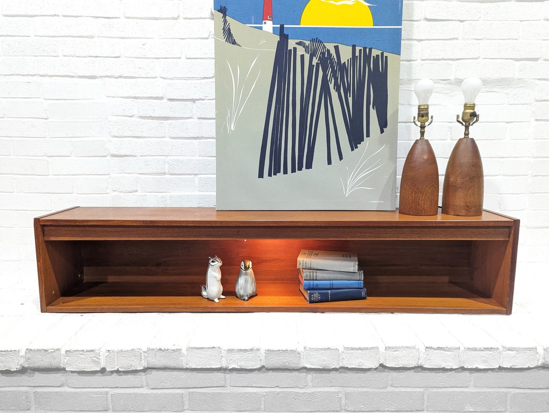 Danish Modern Wall Cubby or Headboard // Vintage Mid Century Modern ...