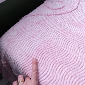 Vintage Pink Chenille Bedspread // Pink Fringe Bedding Blanket Twin ...