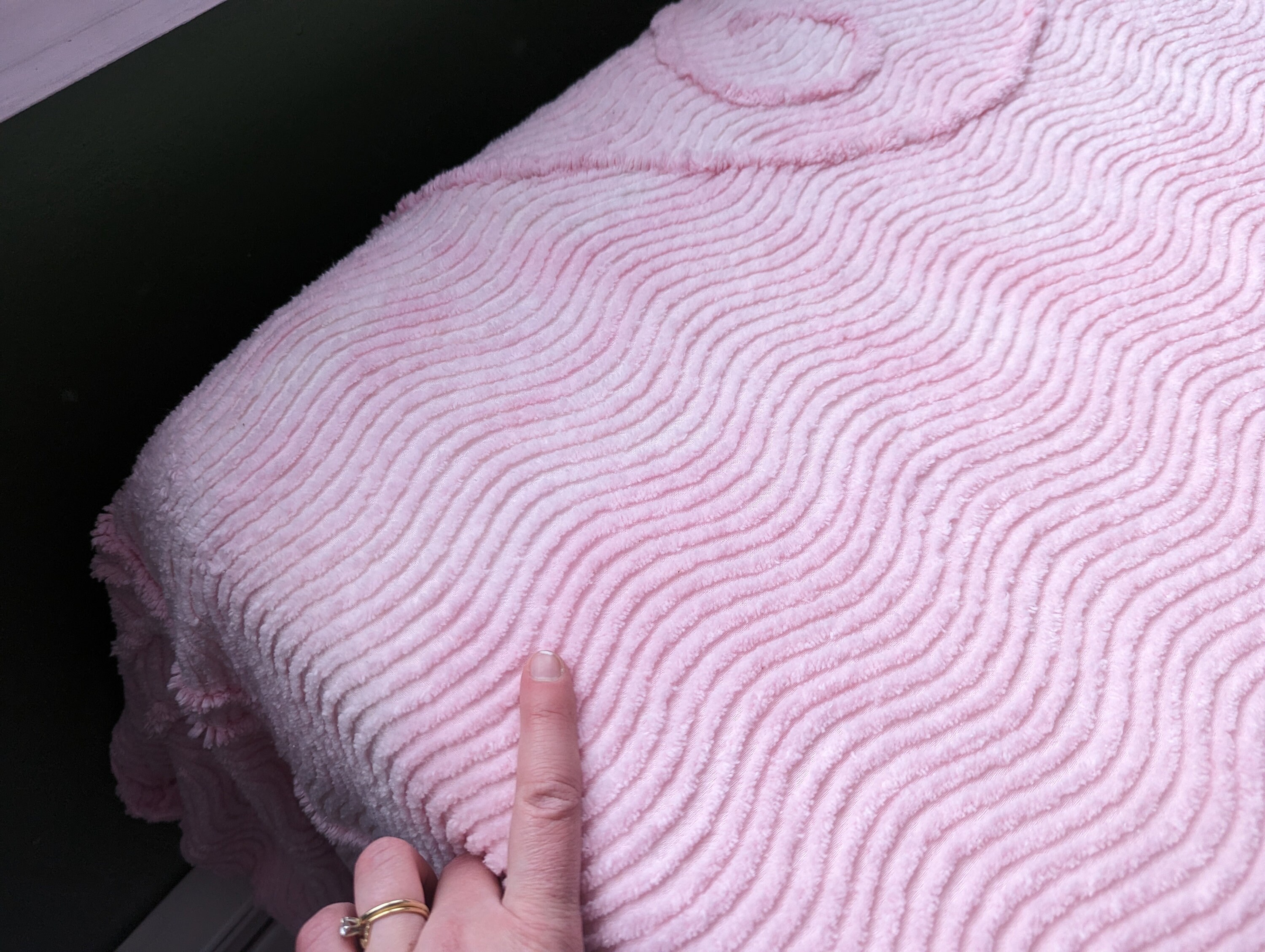 Vintage Pink Chenille Bedspread // Pink Fringe Bedding Blanket Twin ...