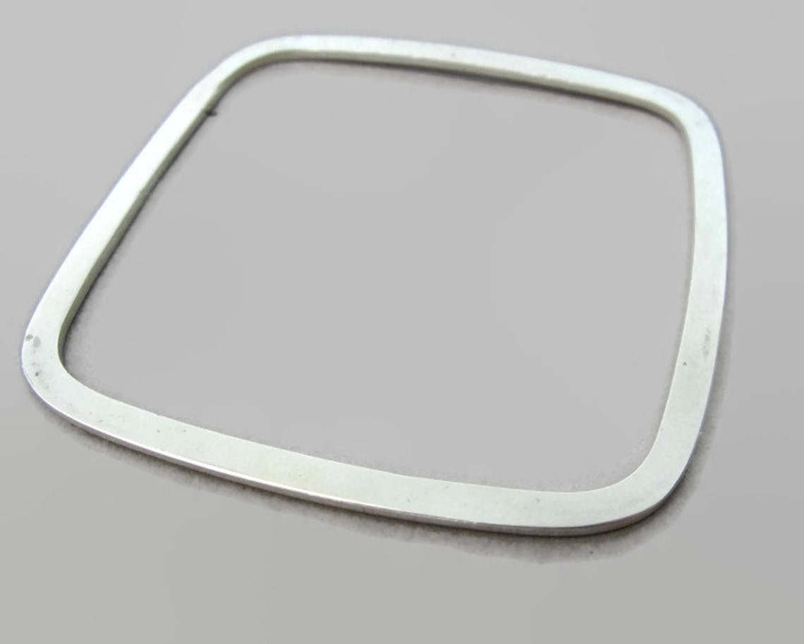 Modern Silver Square Bangles, Stacking Bangle Bracelet Sterling Shiny ...
