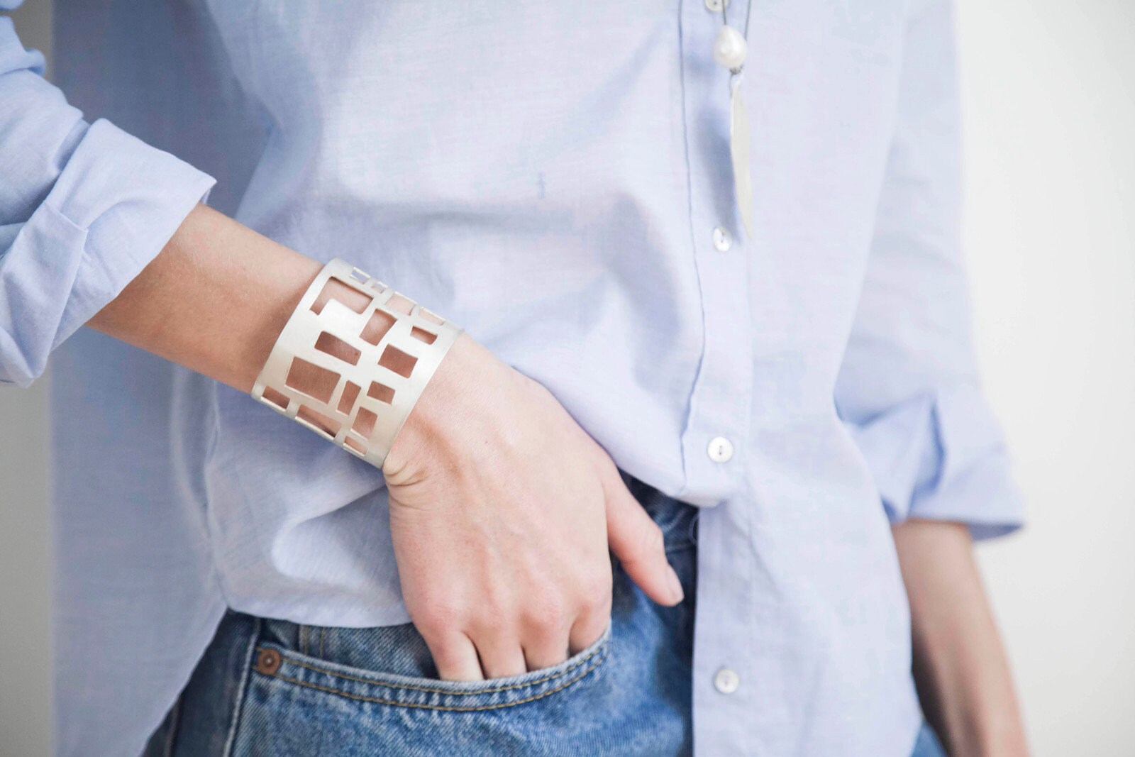 Mid Century Modern, Statement Bracelet City Lights Sterling Silver ...