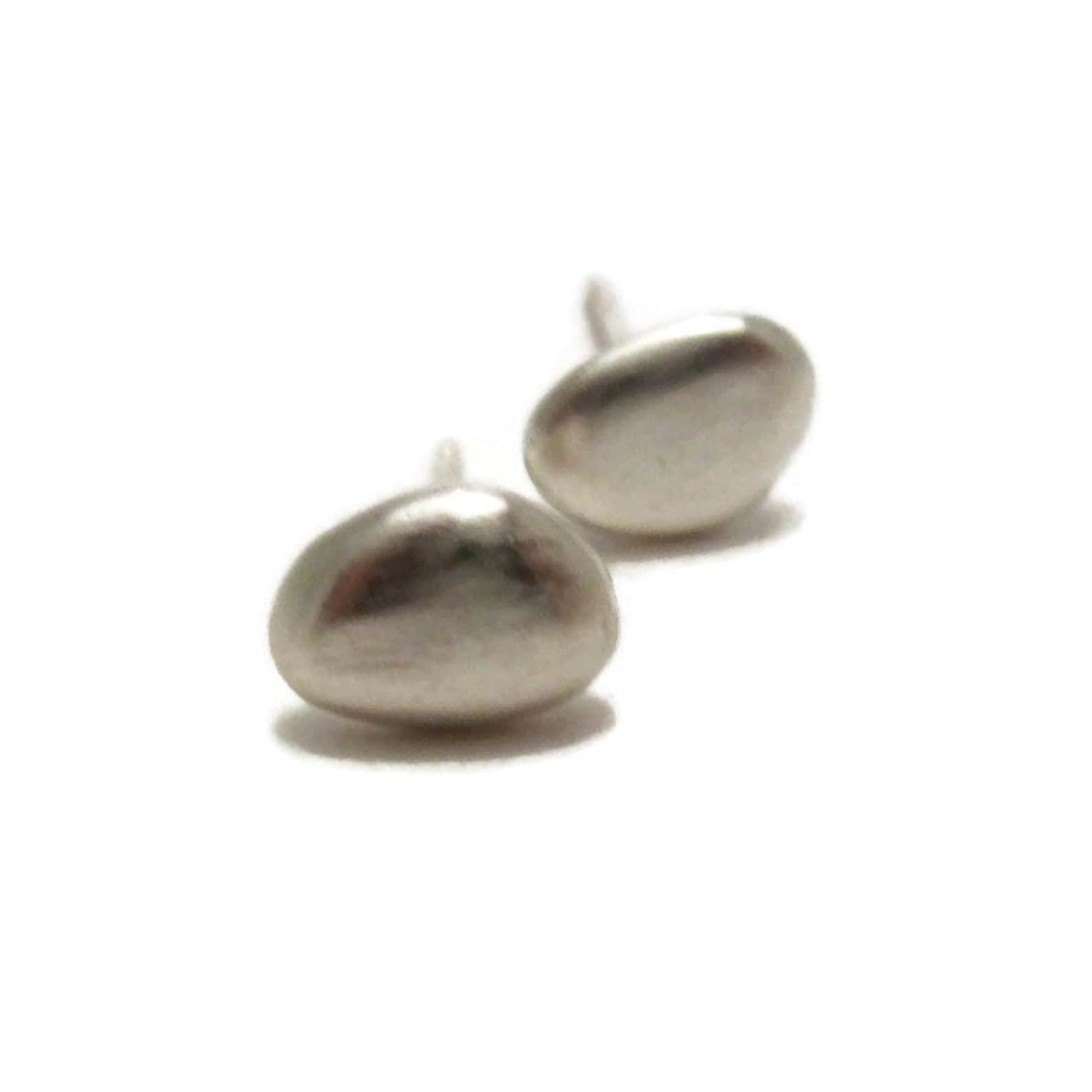 Pebble Stud Earrings for Men, Men's Earrings, Small Sterling Silver Stud Earring for Guys ...