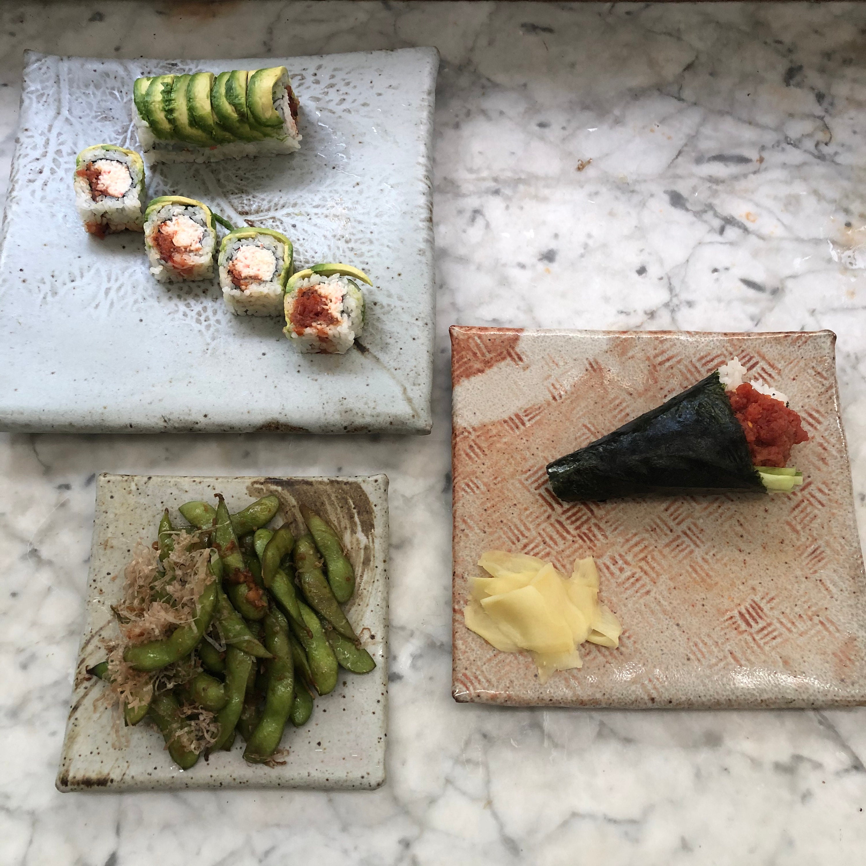 Unique Ceramic Square Sushi Plate Serving Platter East Asian Inspired ...