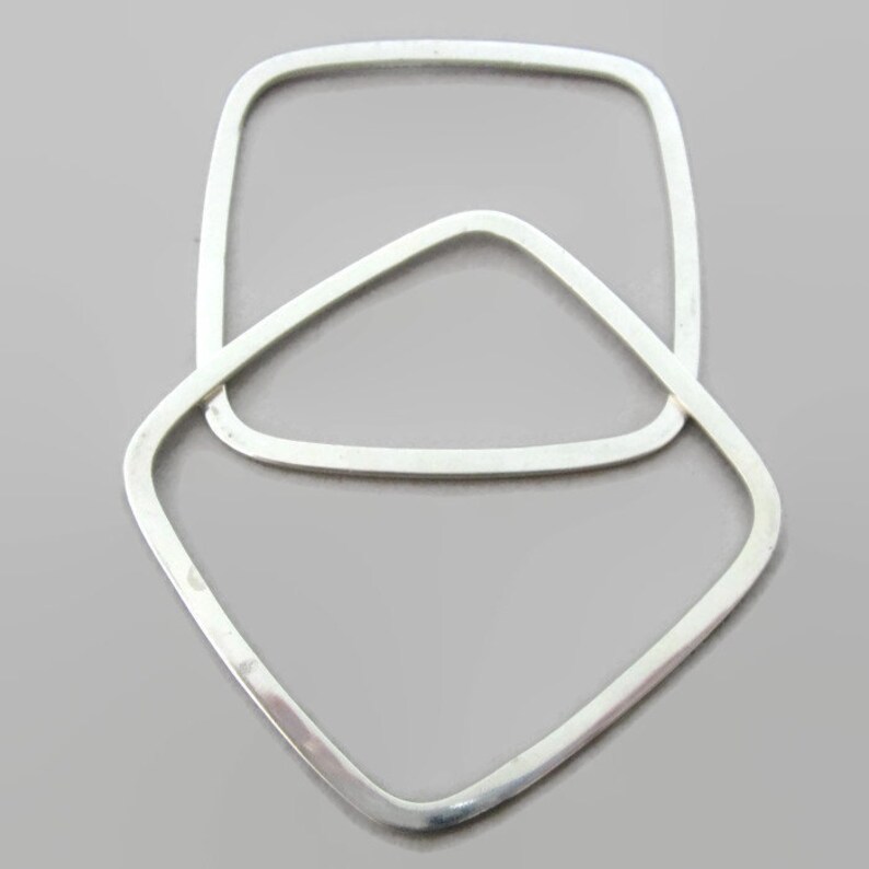 Modern Silver Square Bangles, Stacking Bangle Bracelet Sterling Shiny ...