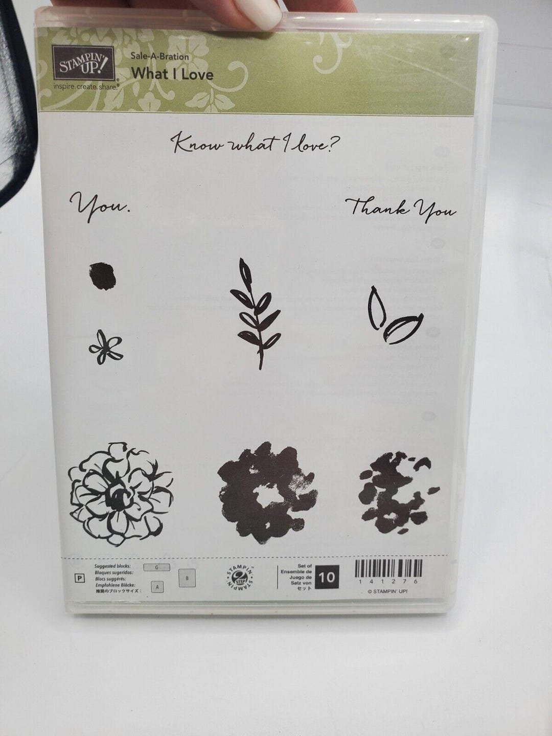 Stampin Up! What I Love - Stamp Set of 10 - Flowers/leaf/thanks/love ...