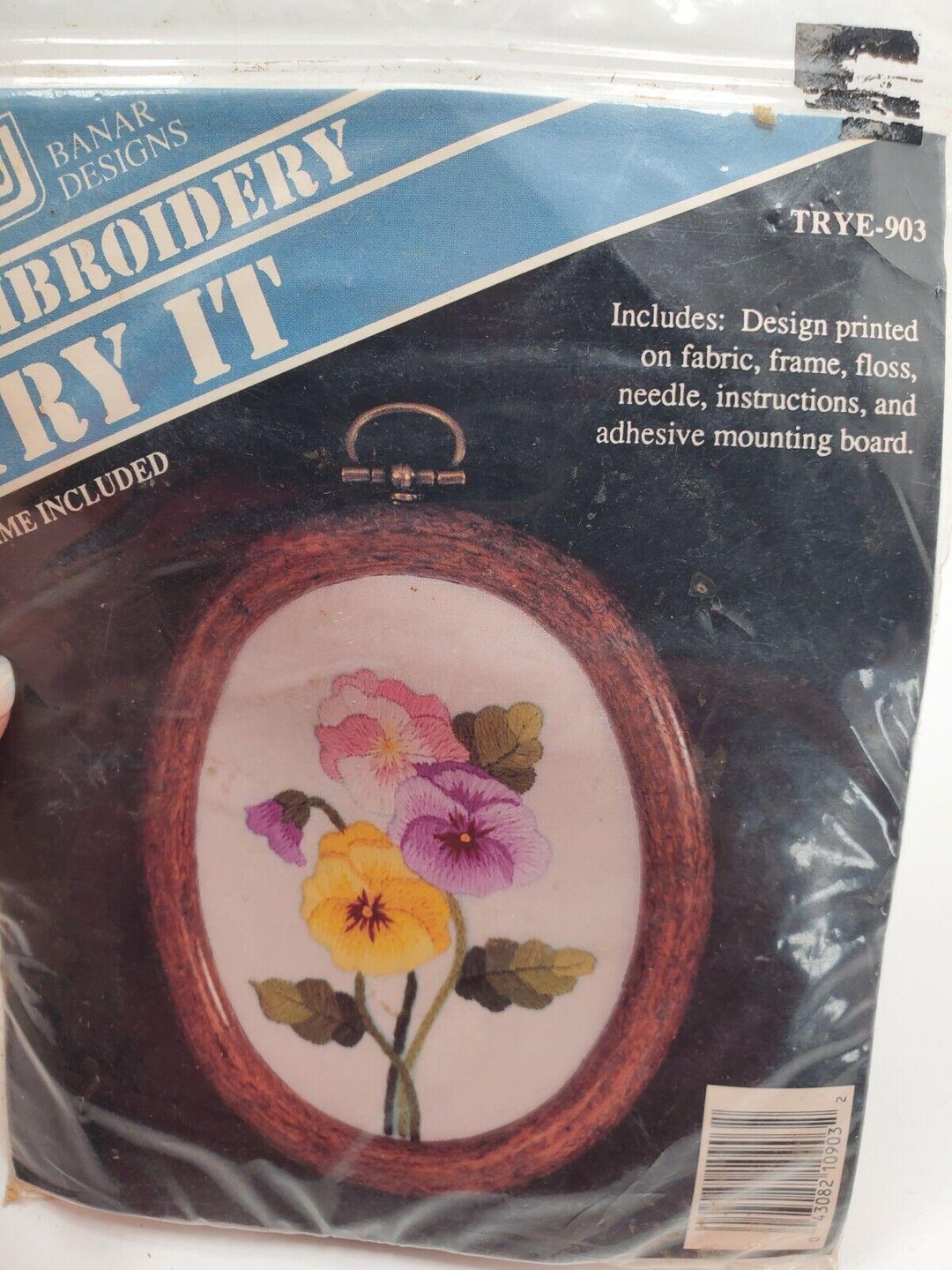 Banar Designs Embroidery Kit Trye-904 Pansies NIP Frame Included - Etsy