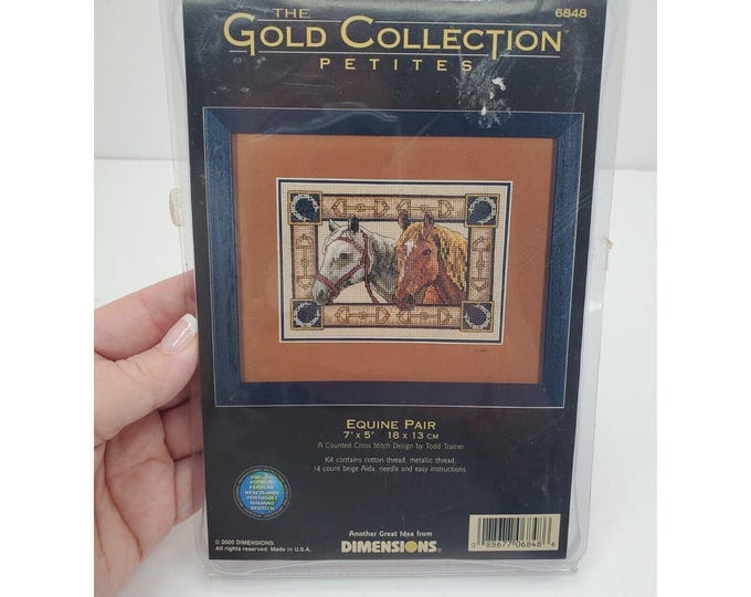 SEALED Dimensions Gold Collection Petites EQUINE PAIR Horses Cross ...