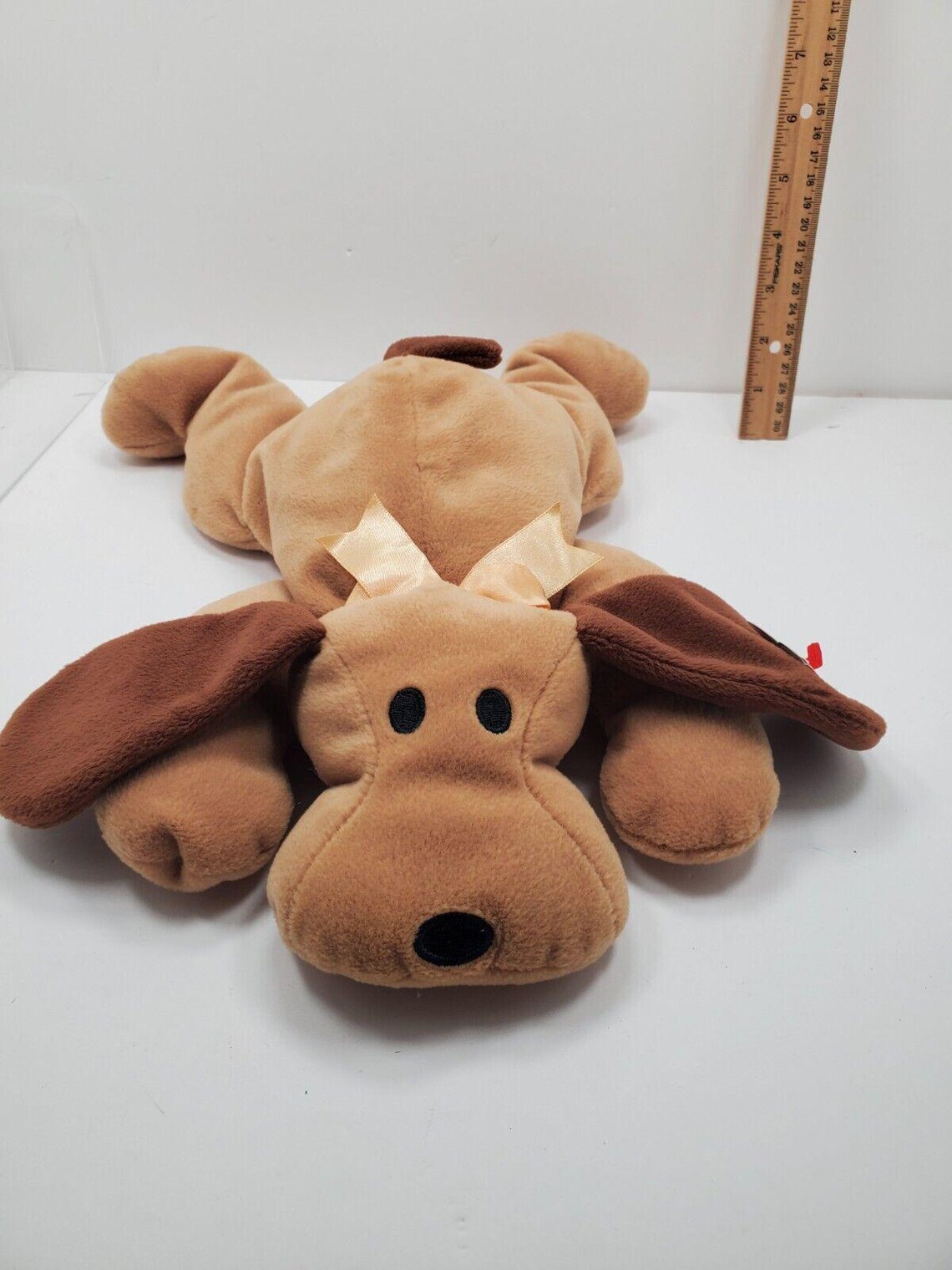 Ty Plush Dog Woof Pillow Pals Plush 14”animal Brown Floppy Lovey Satin ...