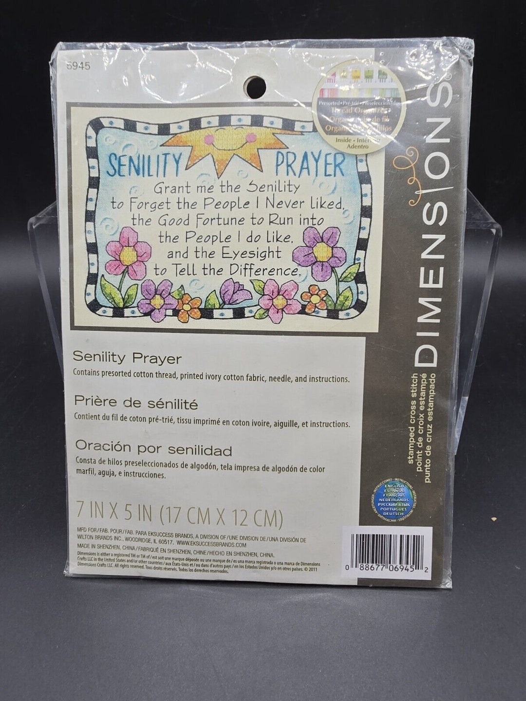 DIMENSIONS (SENILITY PRAYER) Stamped Cross Stitch Size 7"x5" New - Etsy