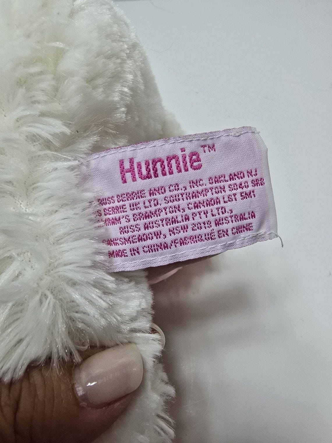 Vintage Russ Berrie Hunnie Bunny Rabbit Plush Stuffed Animal 12" Seated ...