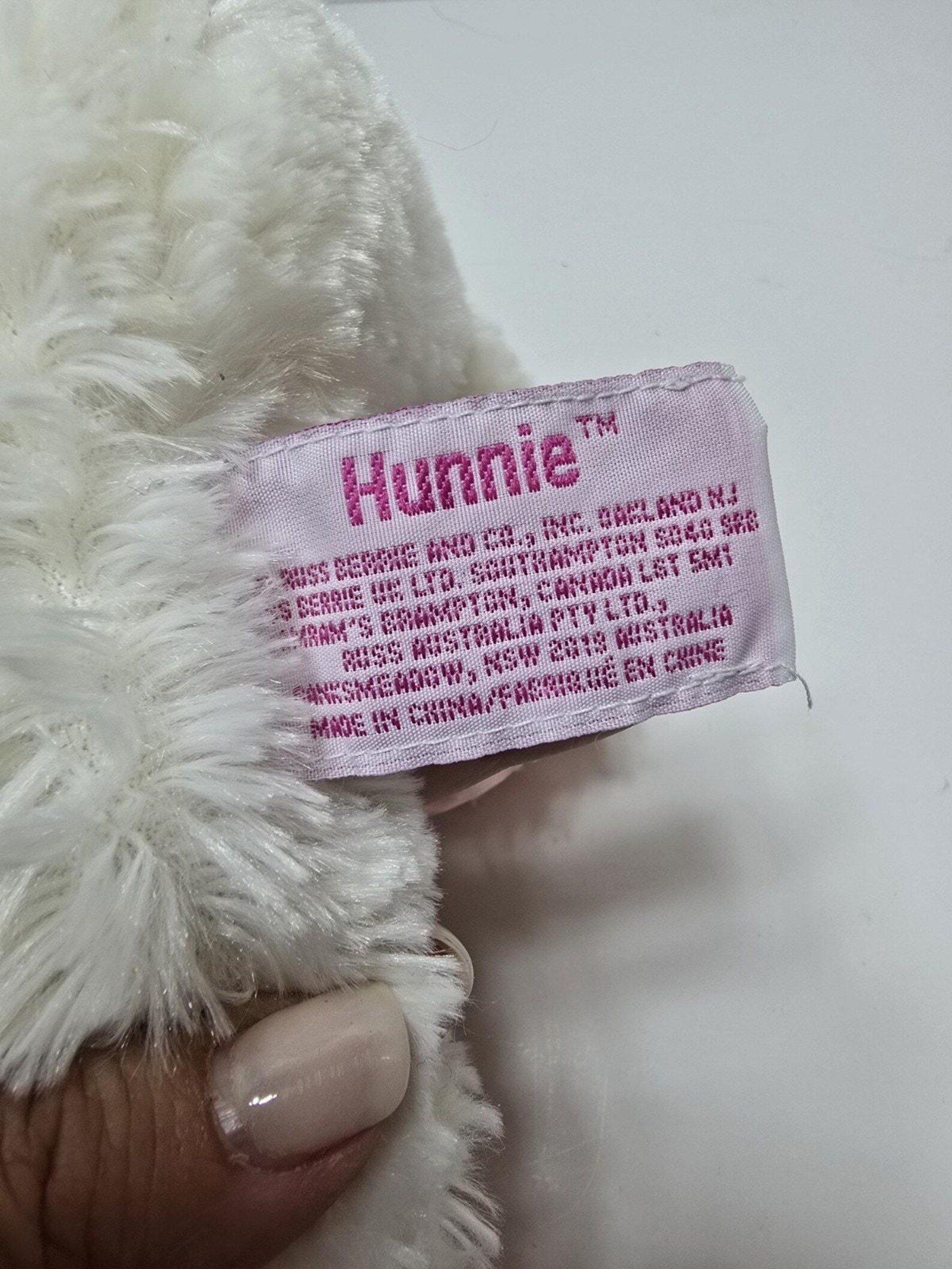 Vintage Russ Berrie Hunnie Bunny Rabbit Plush Stuffed Animal 12" Seated ...