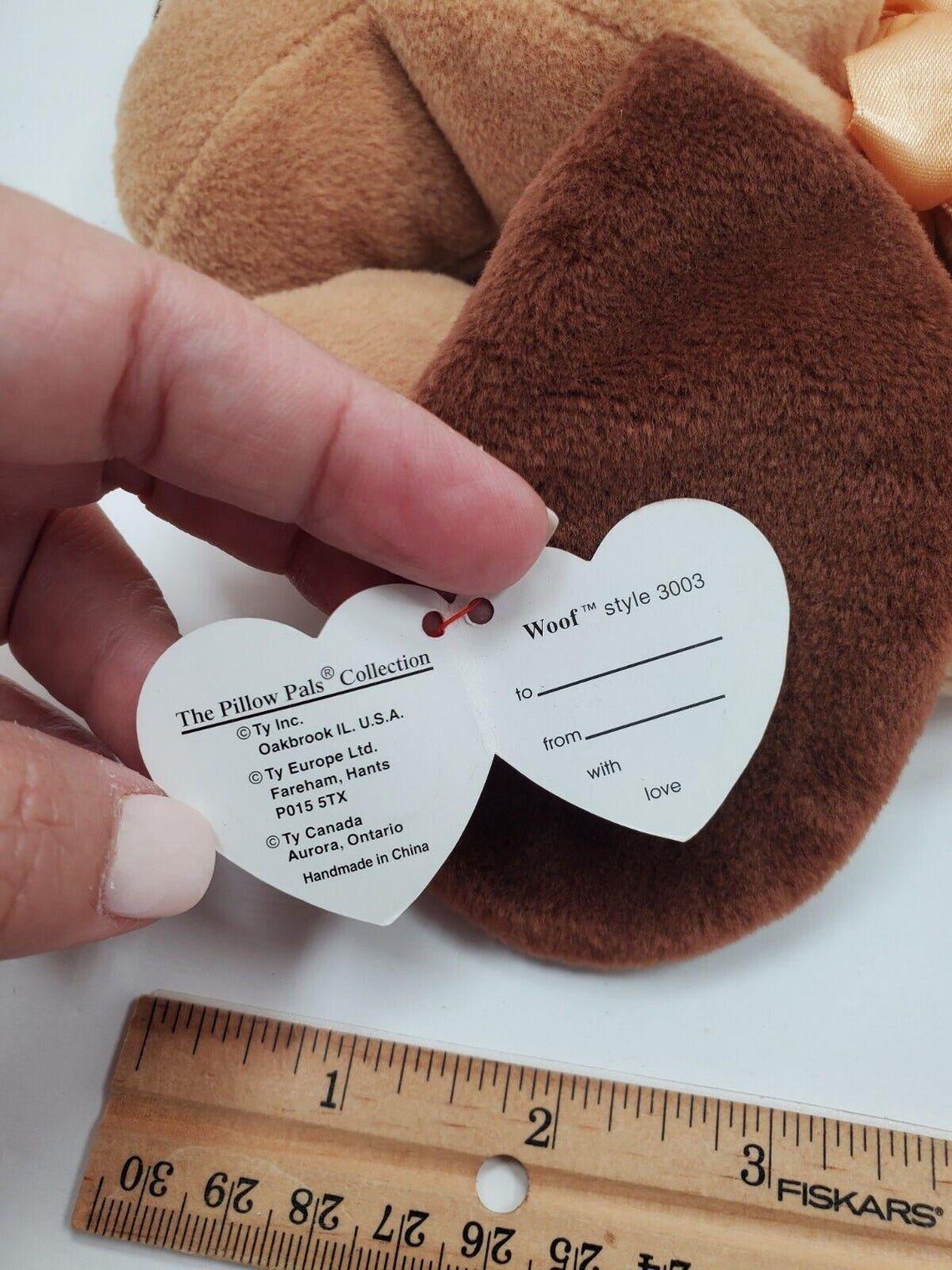 Ty Plush Dog Woof Pillow Pals Plush 14”animal Brown Floppy Lovey Satin ...