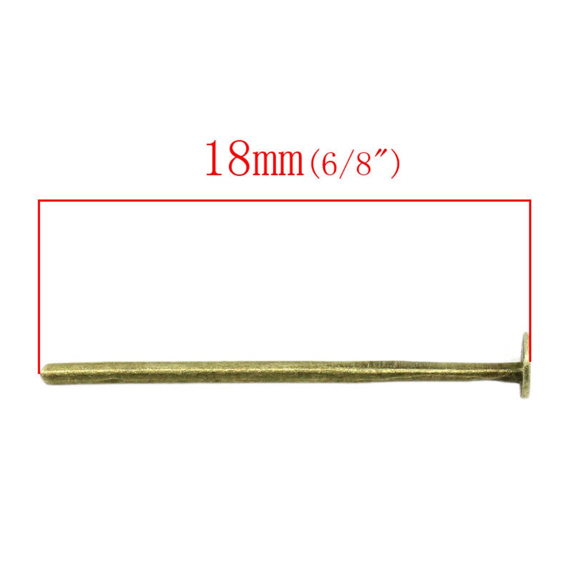 50pc Antique Bronze Head Pin - 18mm + 20 Gauge - Jewelry Finding ...