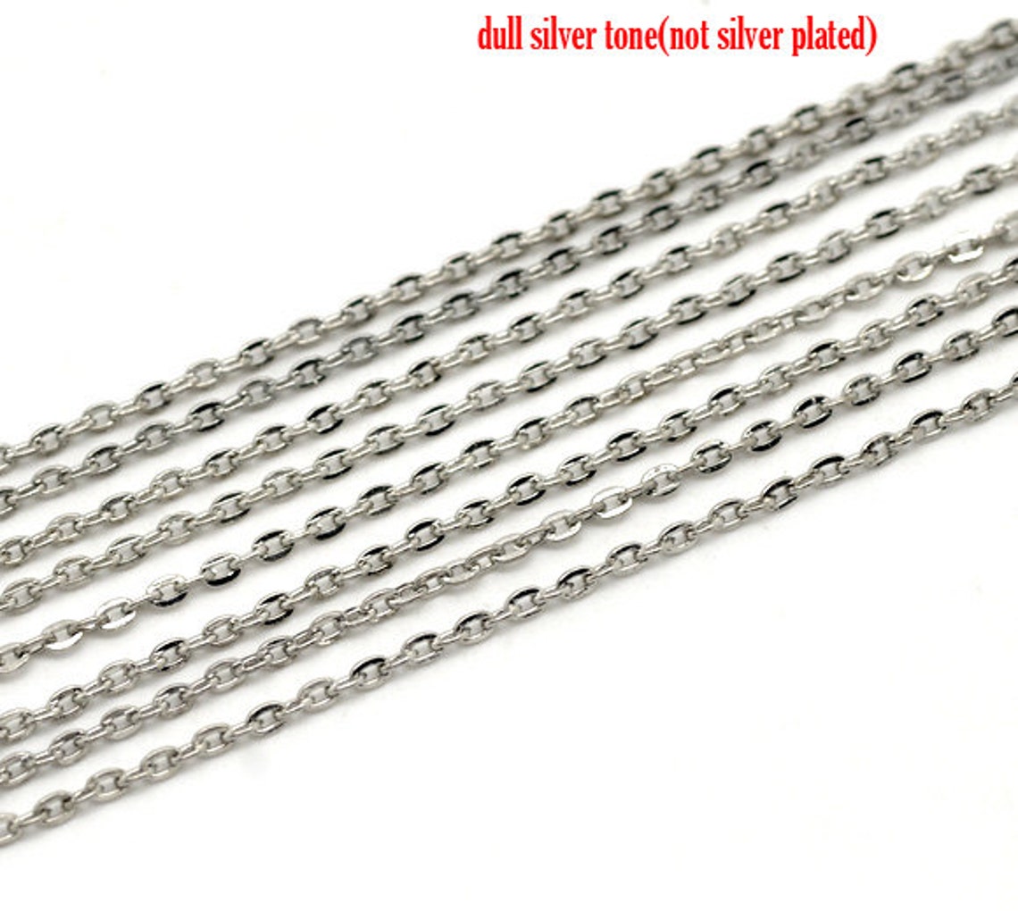 32 Feet Silver Tone Cable Chain 3x2mm - Wholesale Jewelry Finding, Bulk ...