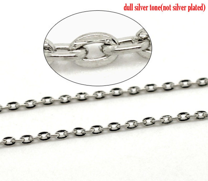 32 Feet Silver Tone Cable Chain 3x2mm - Wholesale Jewelry Finding, Bulk ...