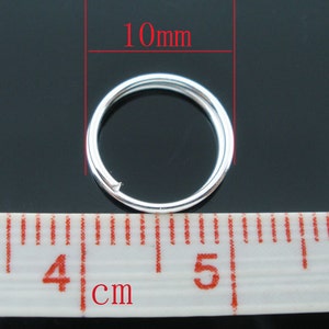 100pcs 10mm Silver Plated Split Ring - 21 Gauge, Jewelry Finding ...