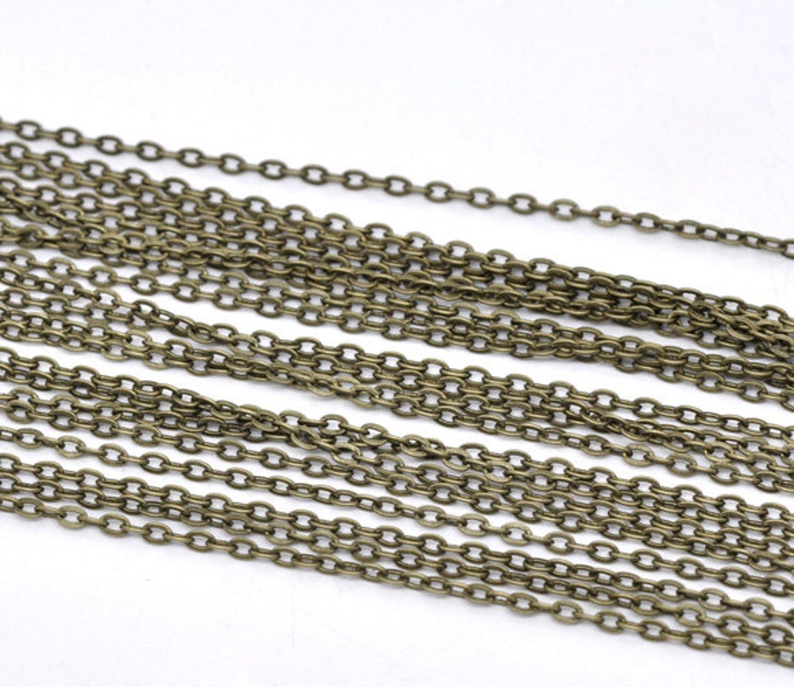 32ft Antique Bronze Cable Chain - 3x2mm - Ships From USA, Lead Free ...