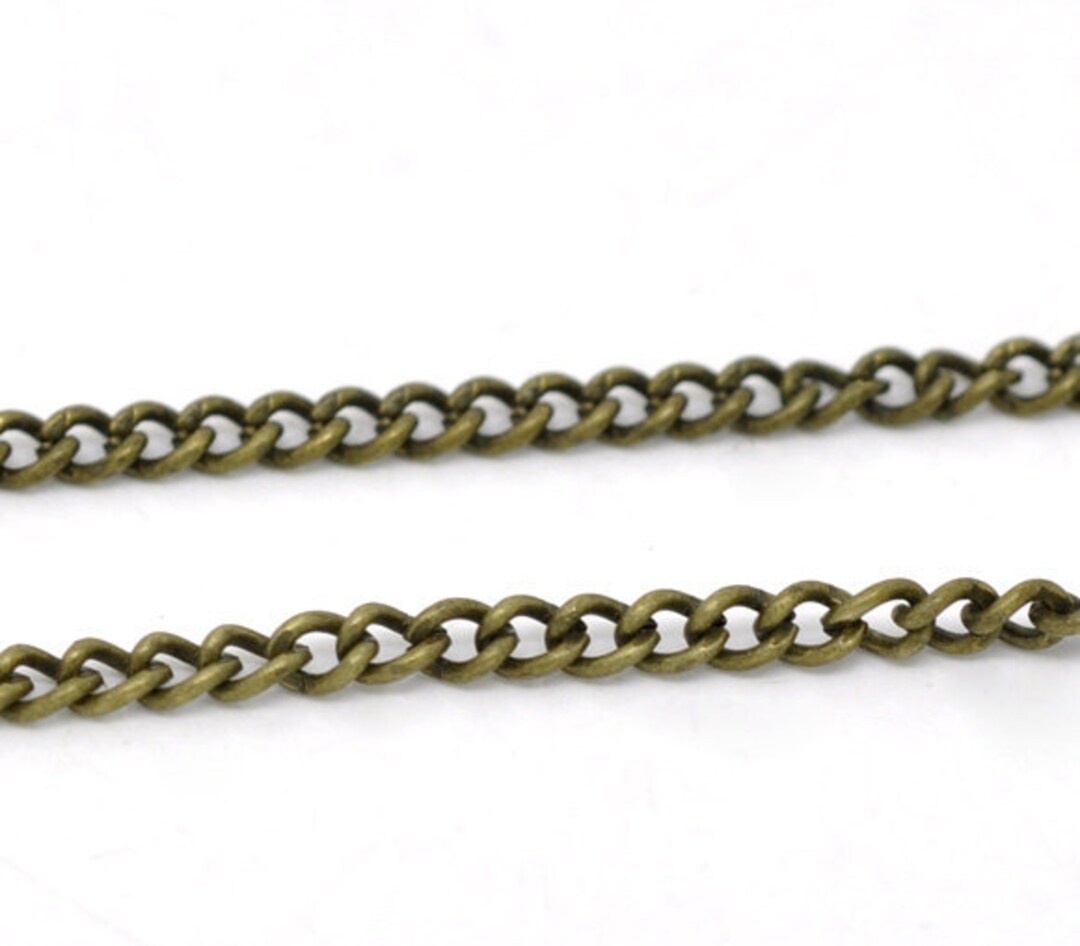 32ft Antique Bronze Curb Chain - 3x2.2mm - Ships From USA, Wholesale ...