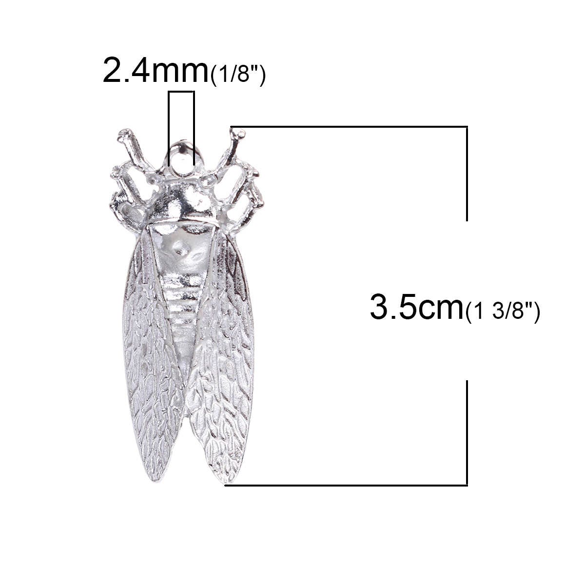 2pc Silver Tone Cicada Pendant 35x15mm Locust Bug Charm - Etsy