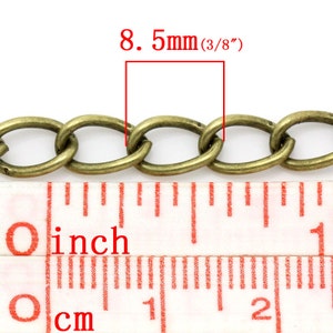 9ft Antique Bronze Curb Chain - 5.5x8.5mm - Wholesale Chain, Bulk ...