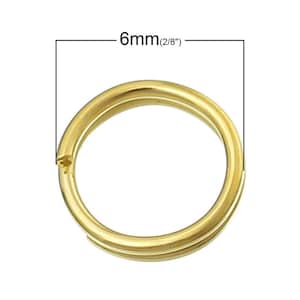 100pcs 6mm Gold Plated Split Ring - Jewelry Finding, Jewelry Making ...