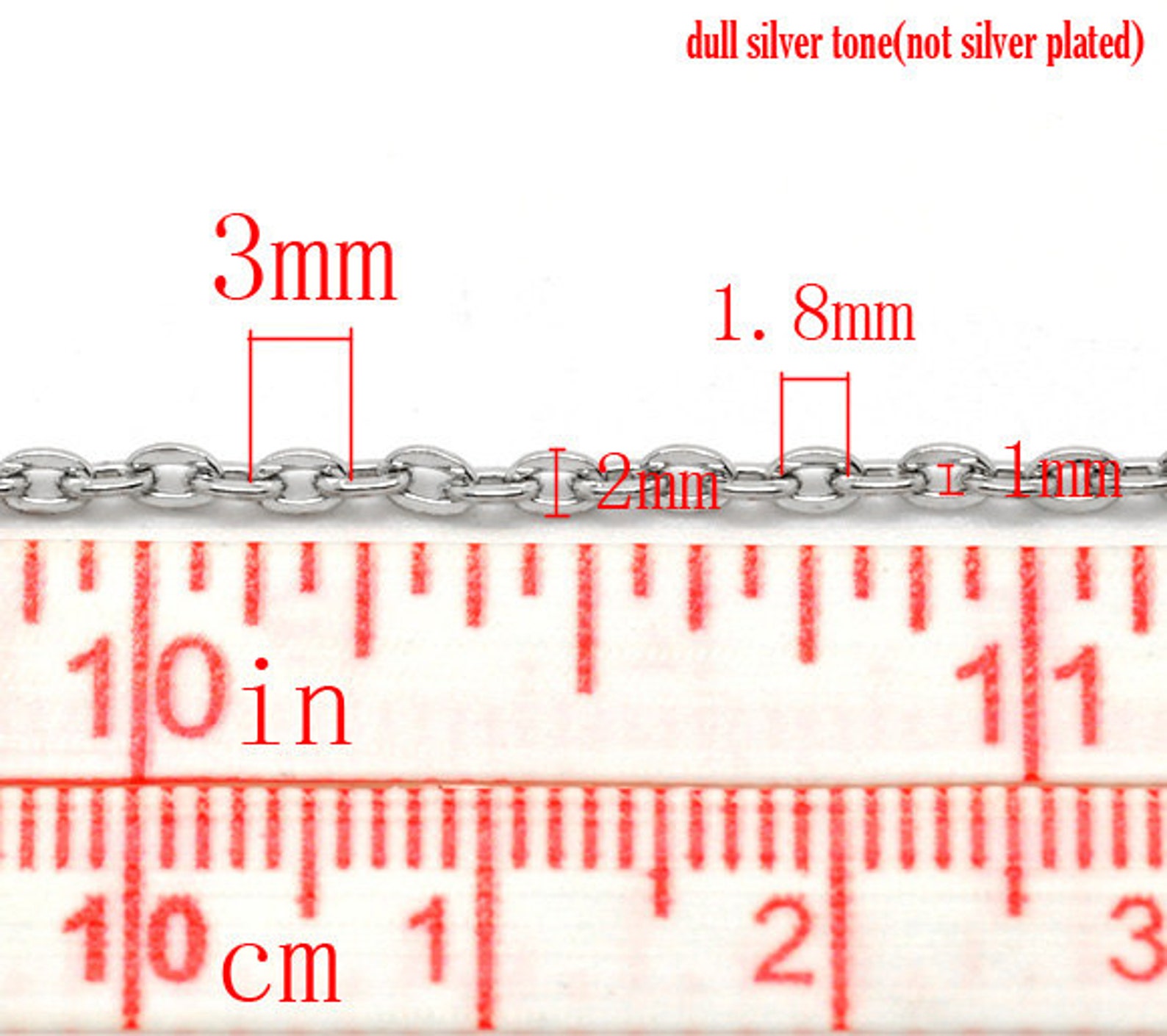 32 Feet Silver Tone Cable Chain 3x2mm - Wholesale Jewelry Finding, Bulk ...