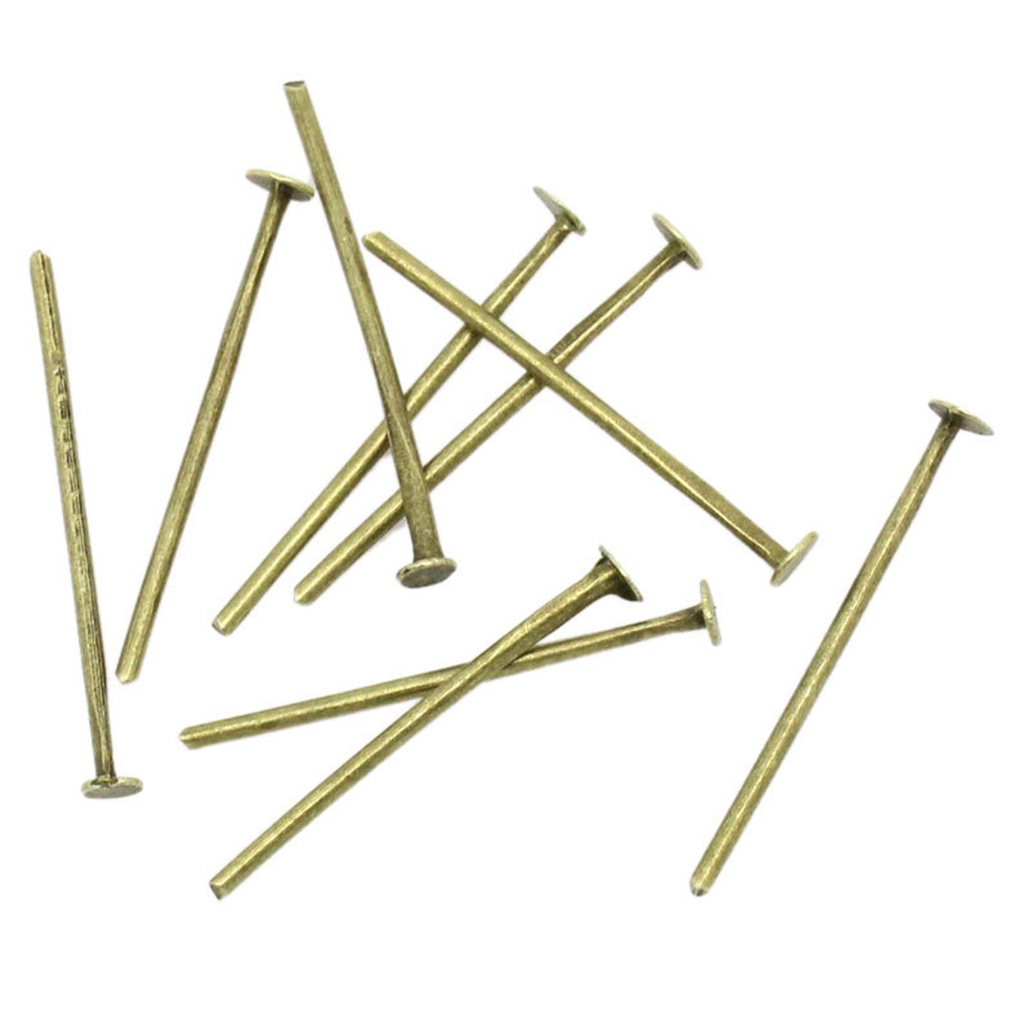 50pc Antique Bronze Head Pin - 18mm + 20 Gauge - Jewelry Finding ...