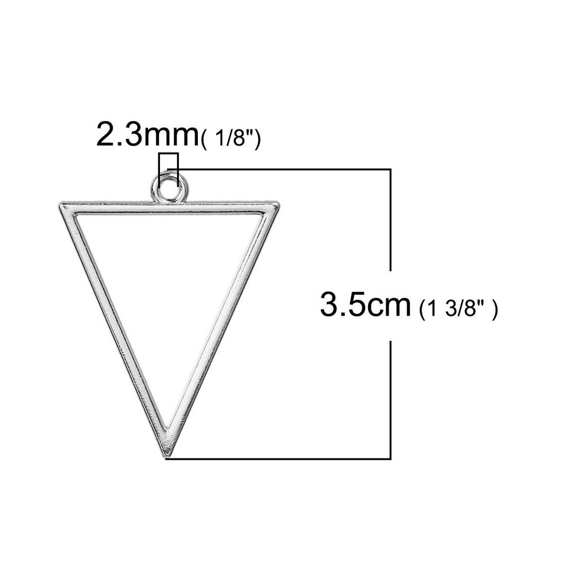 2pc Antique Silver Geometric Triangle Pendant - 35x27mm - Charm Jewelry ...