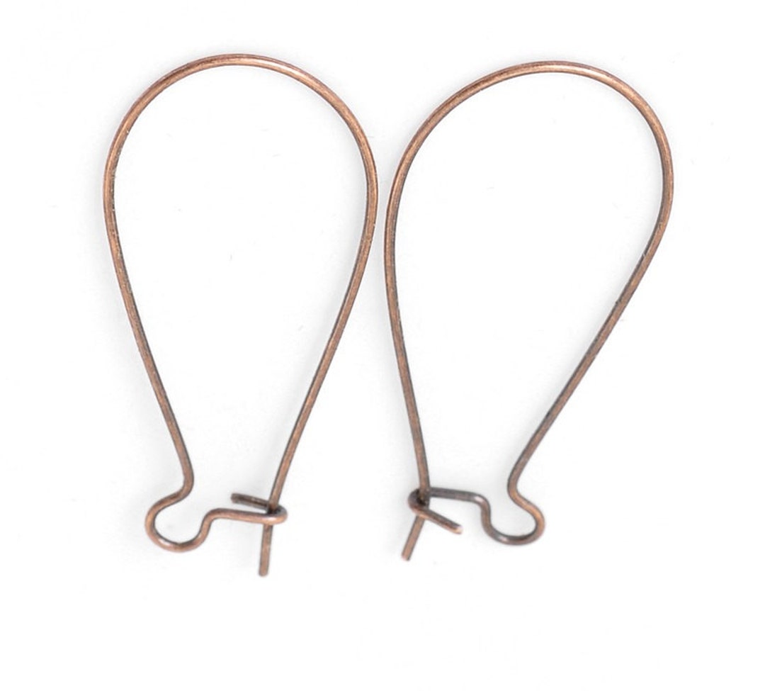 100pcs Copper Tone Ear Wire Finding - 37x16mm - Shipped From USA ...