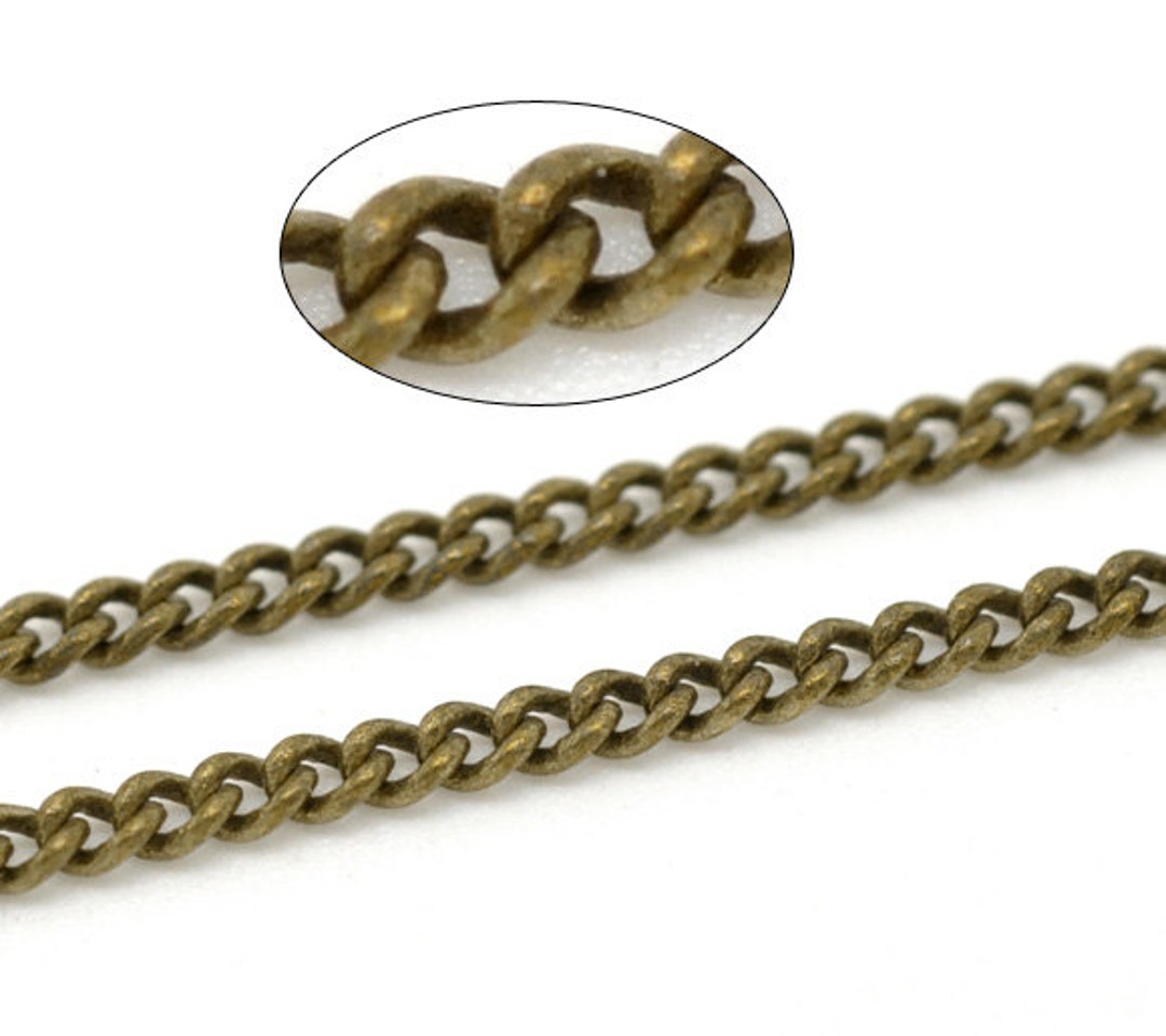 16ft Antique Bronze Link-soldered Copper Curb Chain 3x2mm - Wholesale ...
