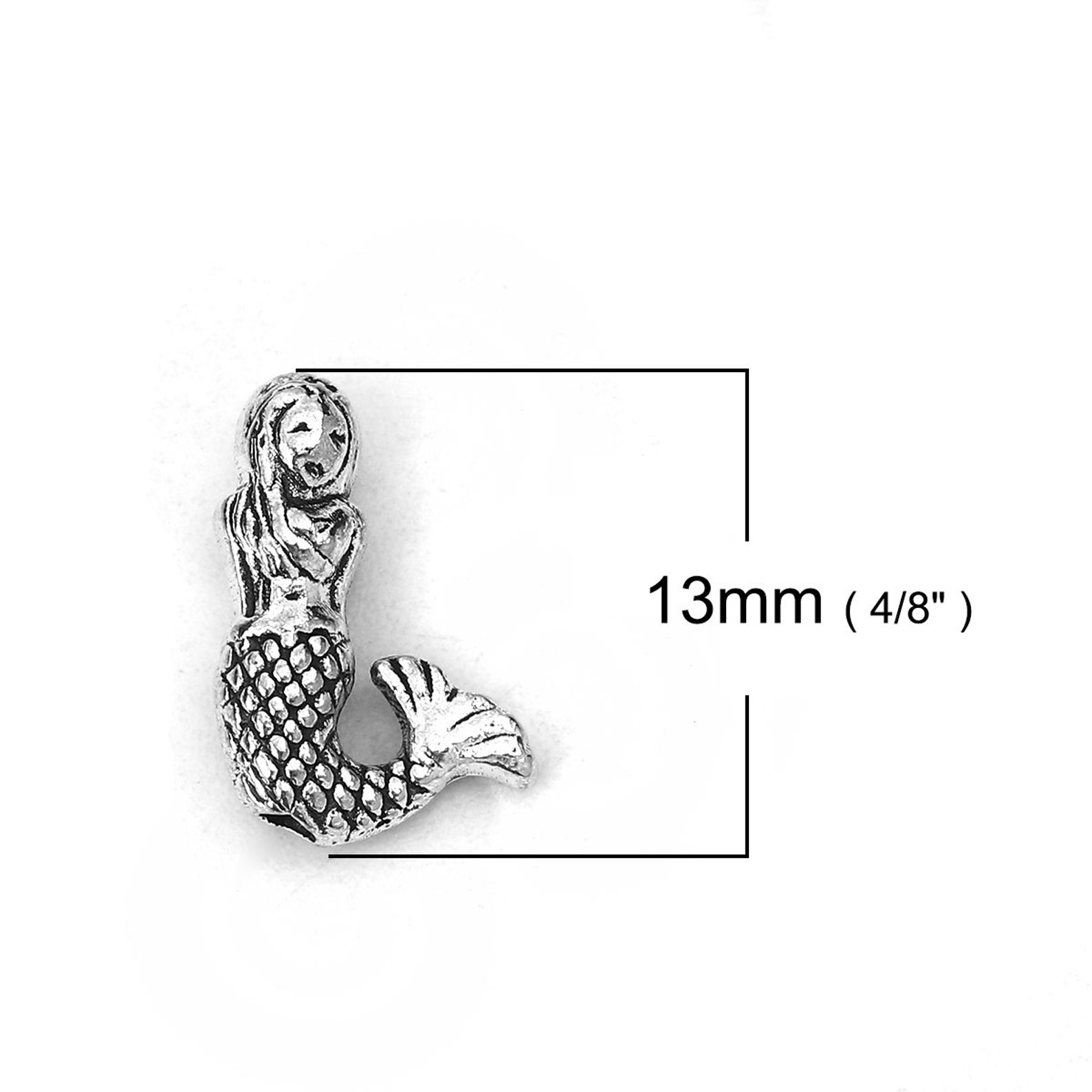 10pc Antique Silver Mermaid Bead 13x9mm Nautical Spacer - Etsy